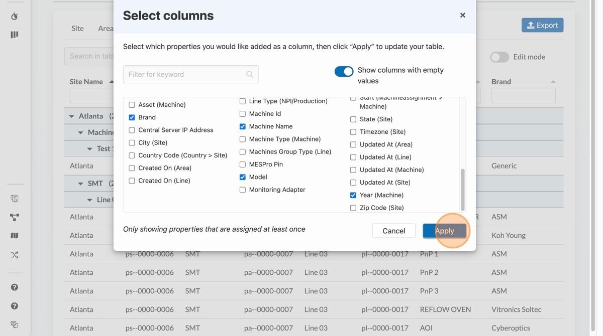How to edit properties in Factory Map – Archsys.io